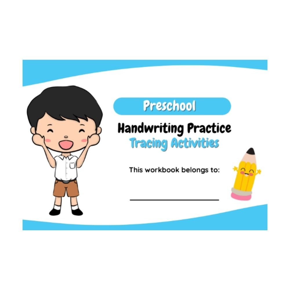 Blue-Cartoon-Style-Tracing-Handwriting-Practice-Workbook - Bloompages