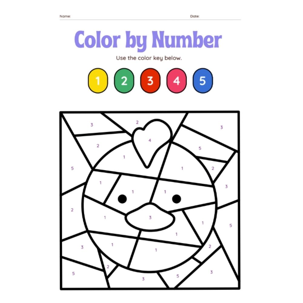 Color-by-Number-Animals-Worksheet-in-Colorful-Illustrative-Style ...